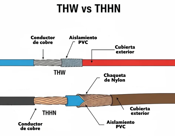 Tipos de Cables Eléctricos: Guía Completa THW, THHN y Especializados 2025